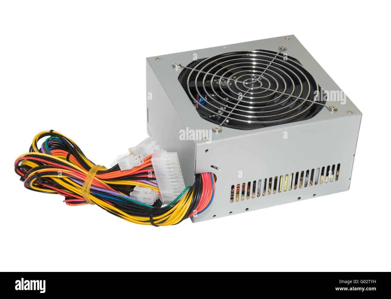 The new computer power supply isolated on white background Stock Photo ...