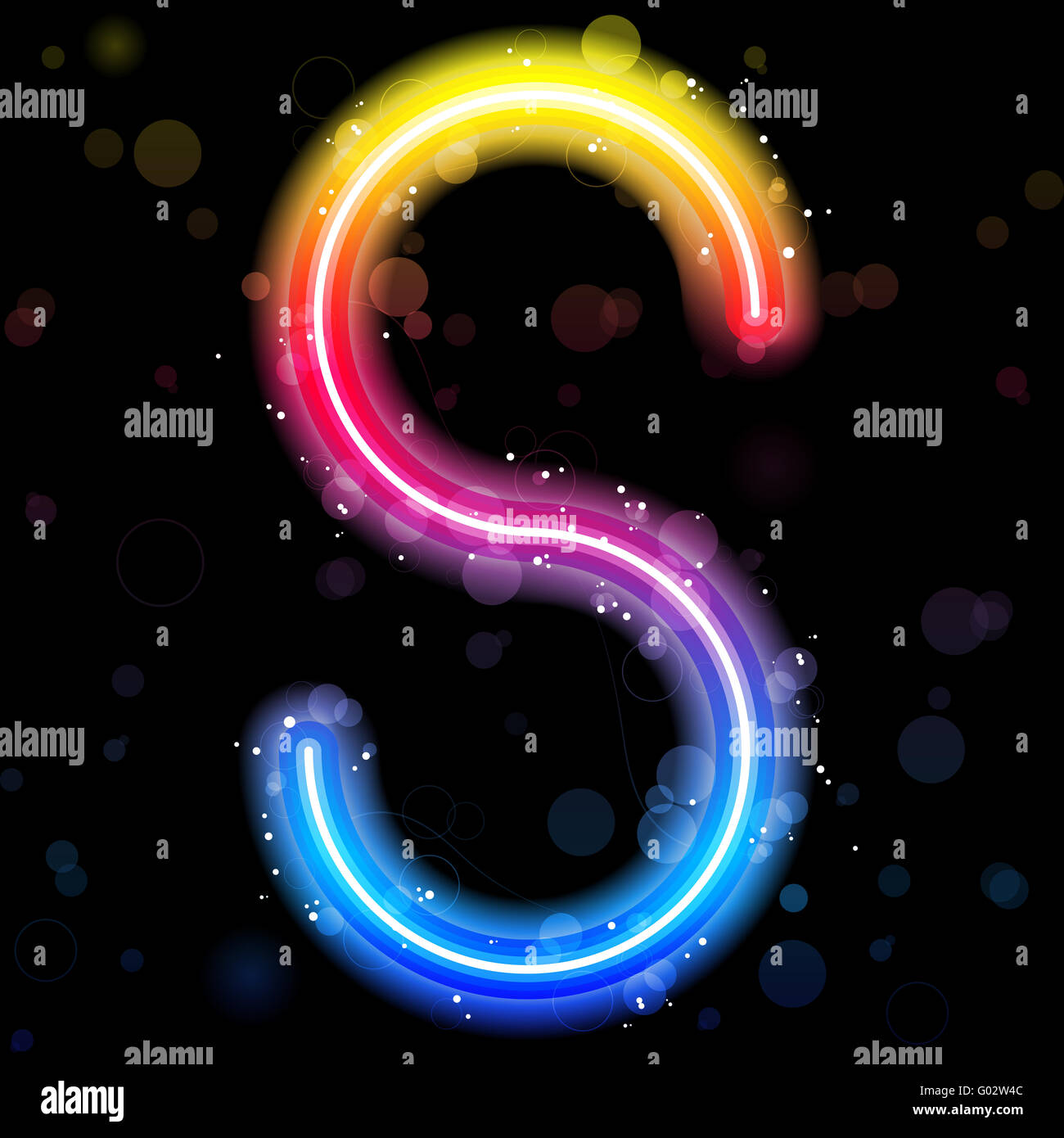 Alphabet Rainbow Lights Glitter with Sparkles Stock Photo - Alamy