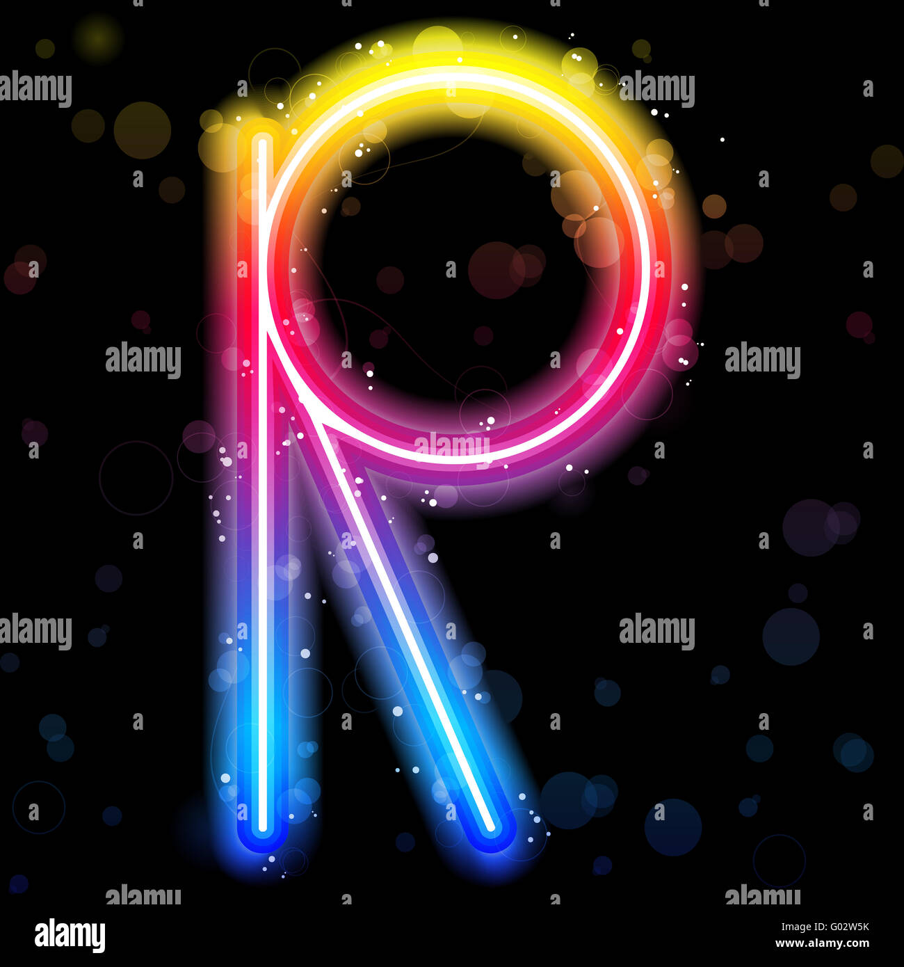 Neon rainbow color glow alphabet hi-res stock photography and images ...