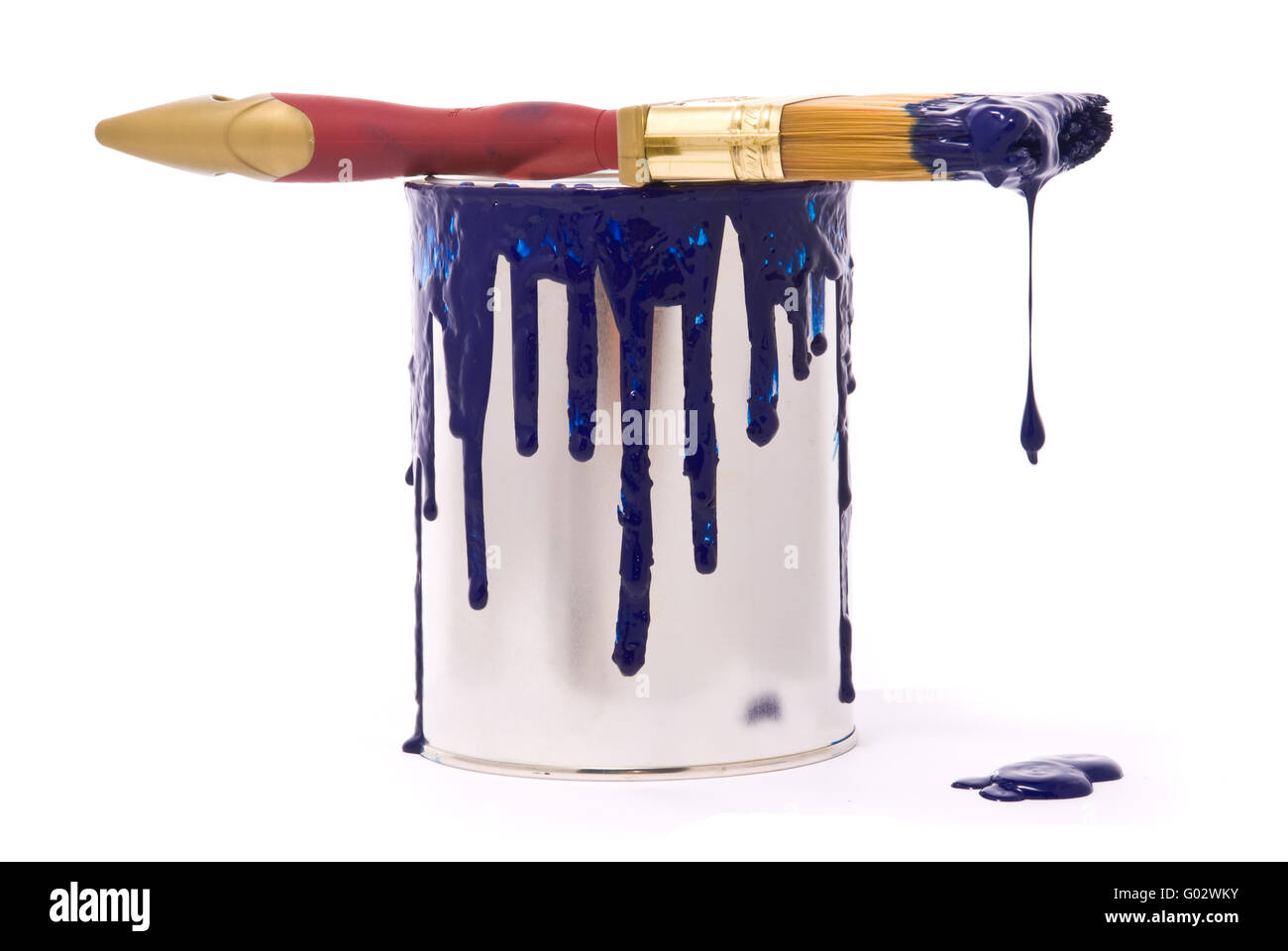 Blue and yellow paint can Cut Out Stock Images & Pictures - Alamy