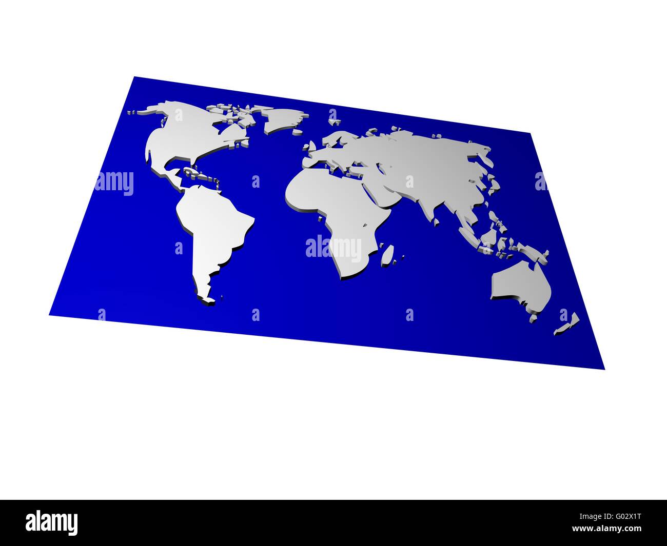 Continents and oceans map Cut Out Stock Images & Pictures - Alamy