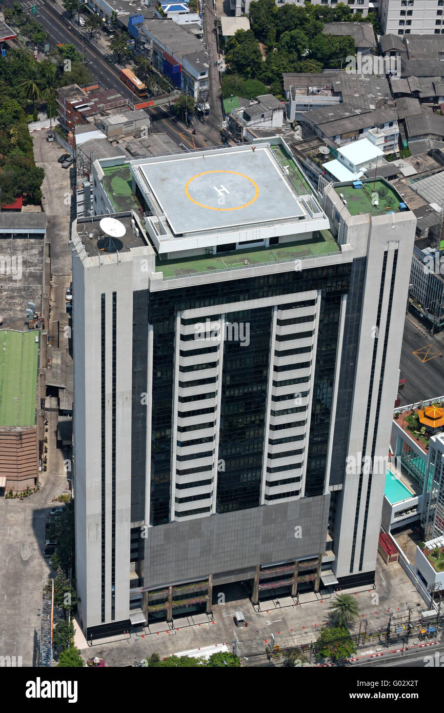Office building with a helipad on the roof. Top view Stock Photo - Alamy