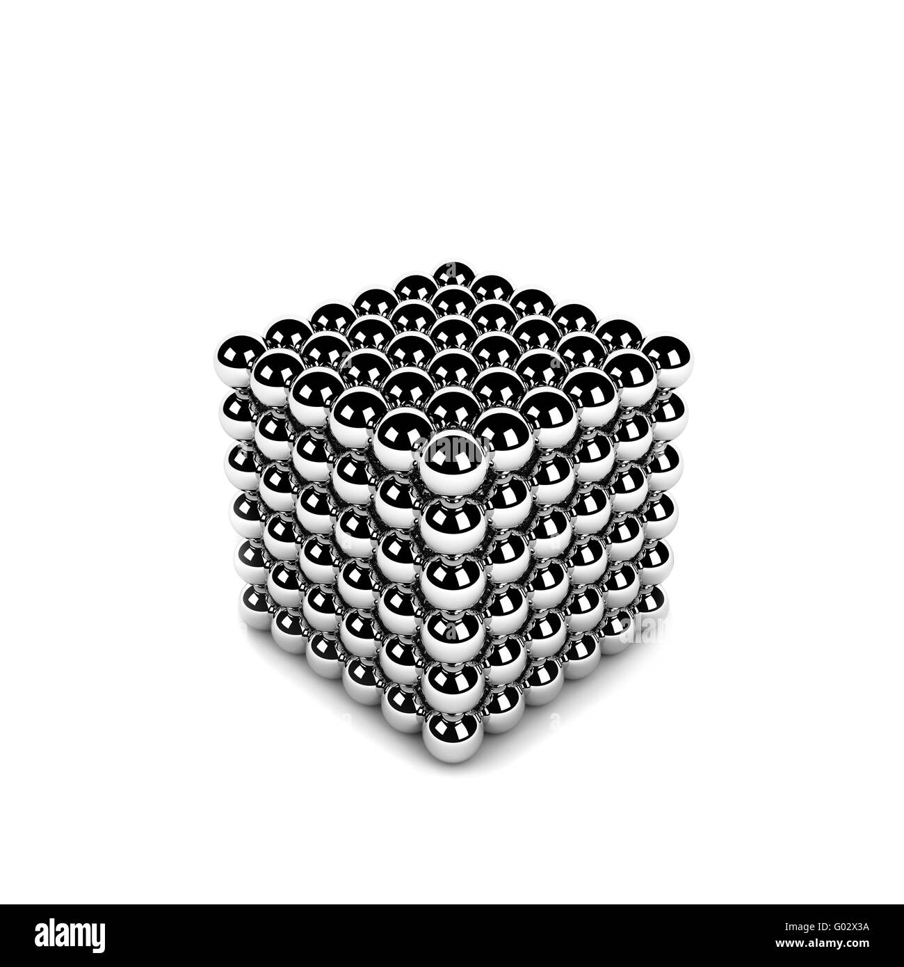 magnetic metal spheres on the white background Stock Photo - Alamy