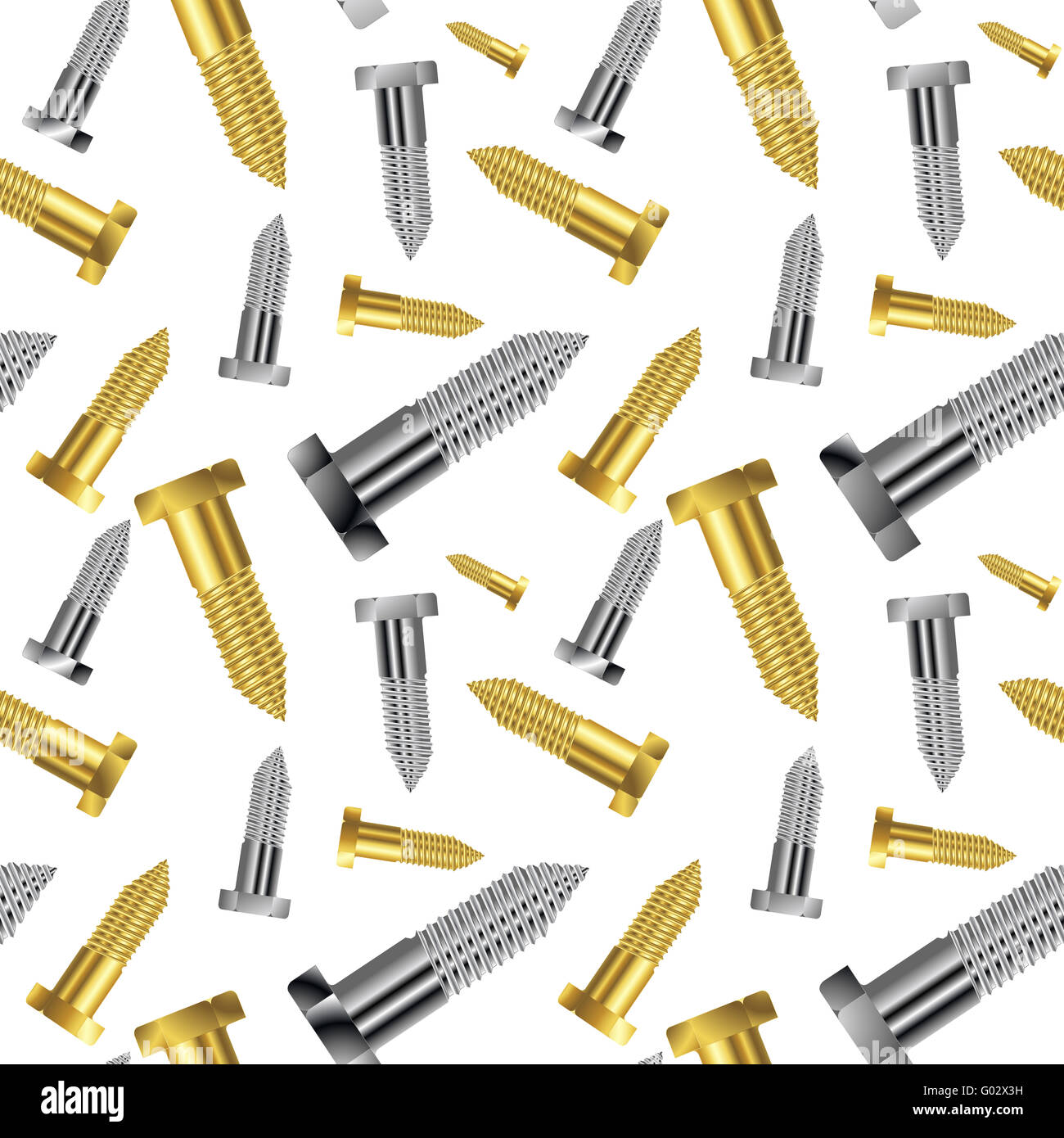 seamless goldish - silver screw pattern extended Stock Photo - Alamy