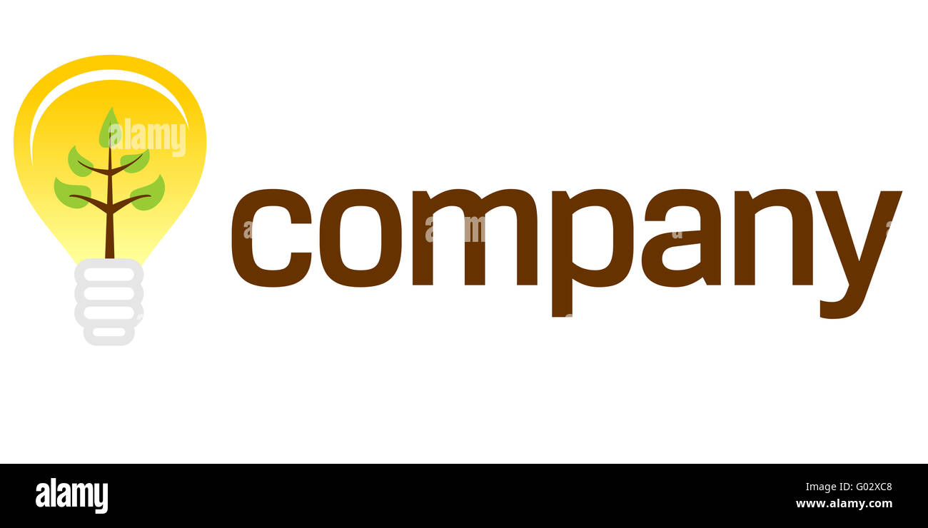 Bulb company logo with plant inside Stock Photo - Alamy