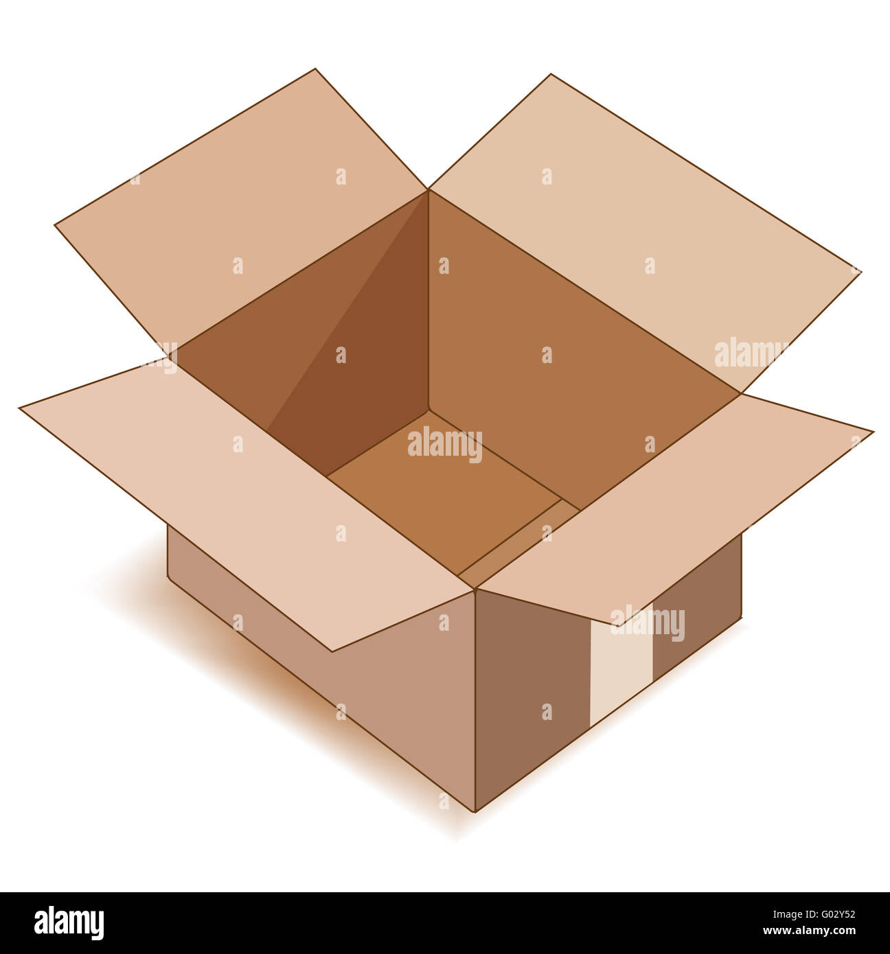 Empty open paper box over white Stock Photo - Alamy