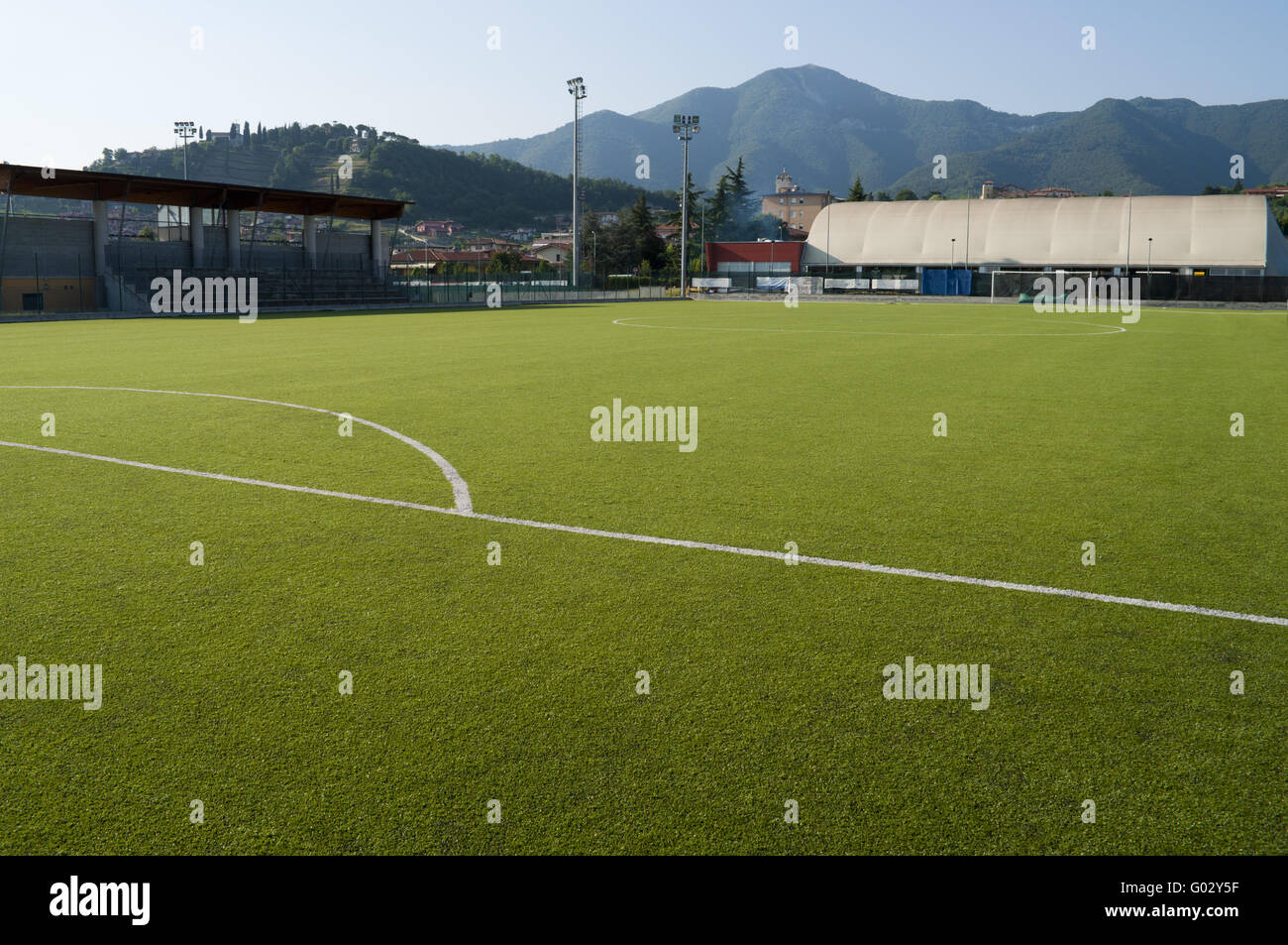 Football field grass town hi-res stock photography and images - Alamy