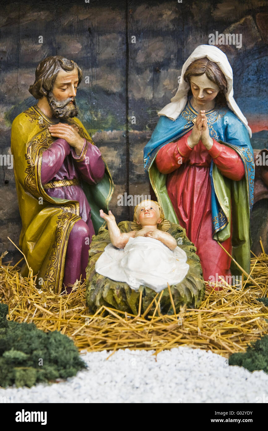 Crib creche jesus virgin mary hi-res stock photography and images - Alamy