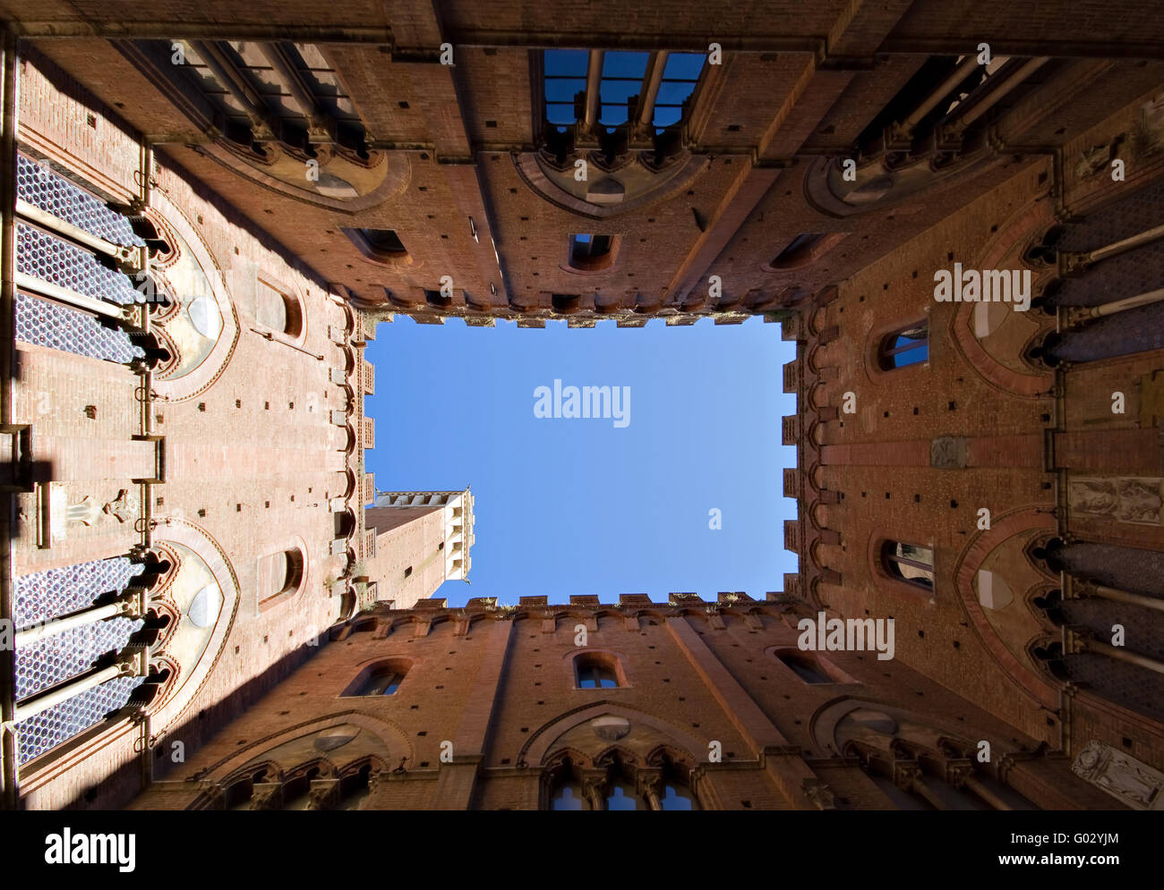 Inner Square of Palazzo Pubblico Stock Photo - Alamy