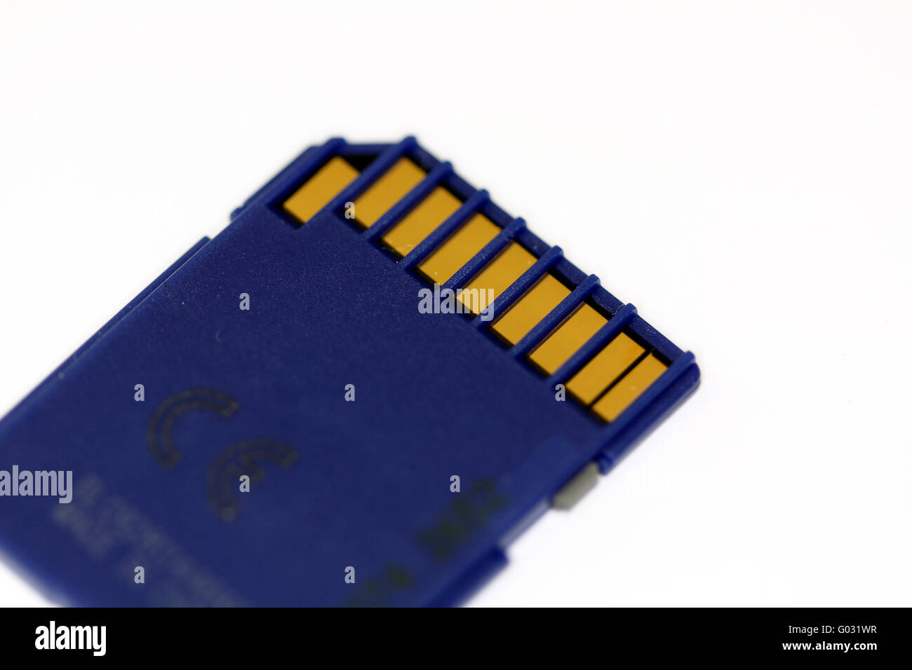 Blue SD CARD isolated against a white background Stock Photo - Alamy
