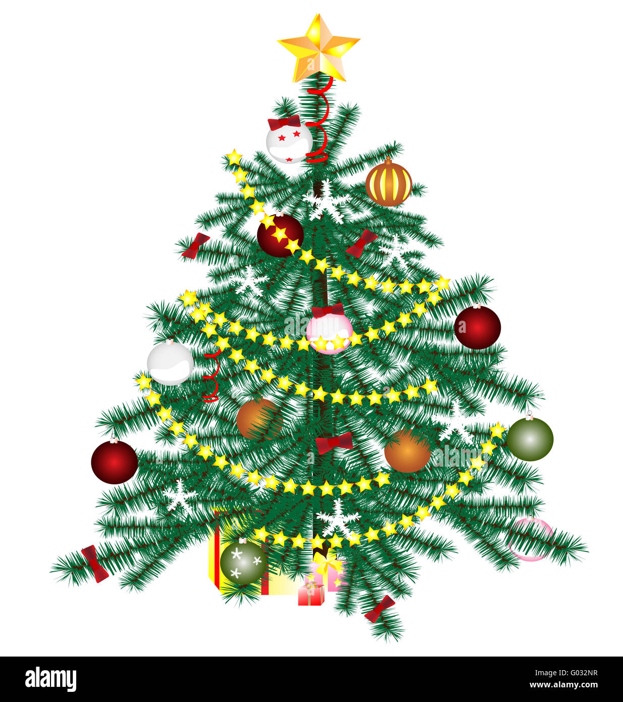 Christmas tree tinsel stars Cut Out Stock Images & Pictures - Alamy