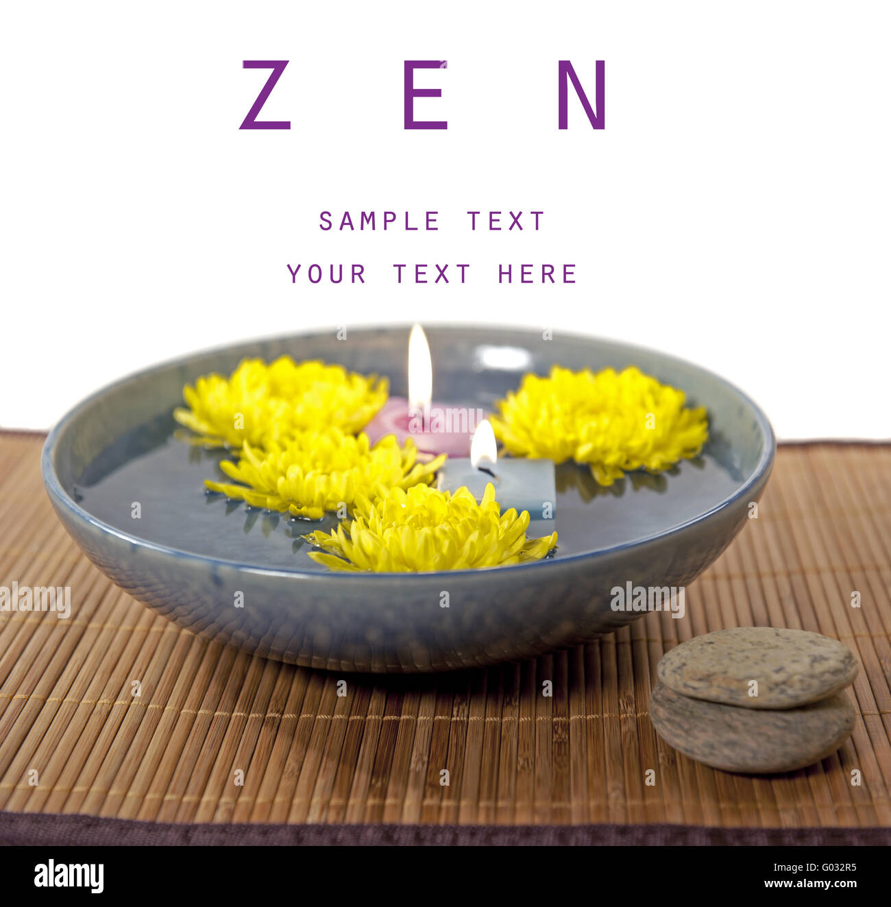 beautiful chrysthemum zen scene with copy space Stock Photo - Alamy