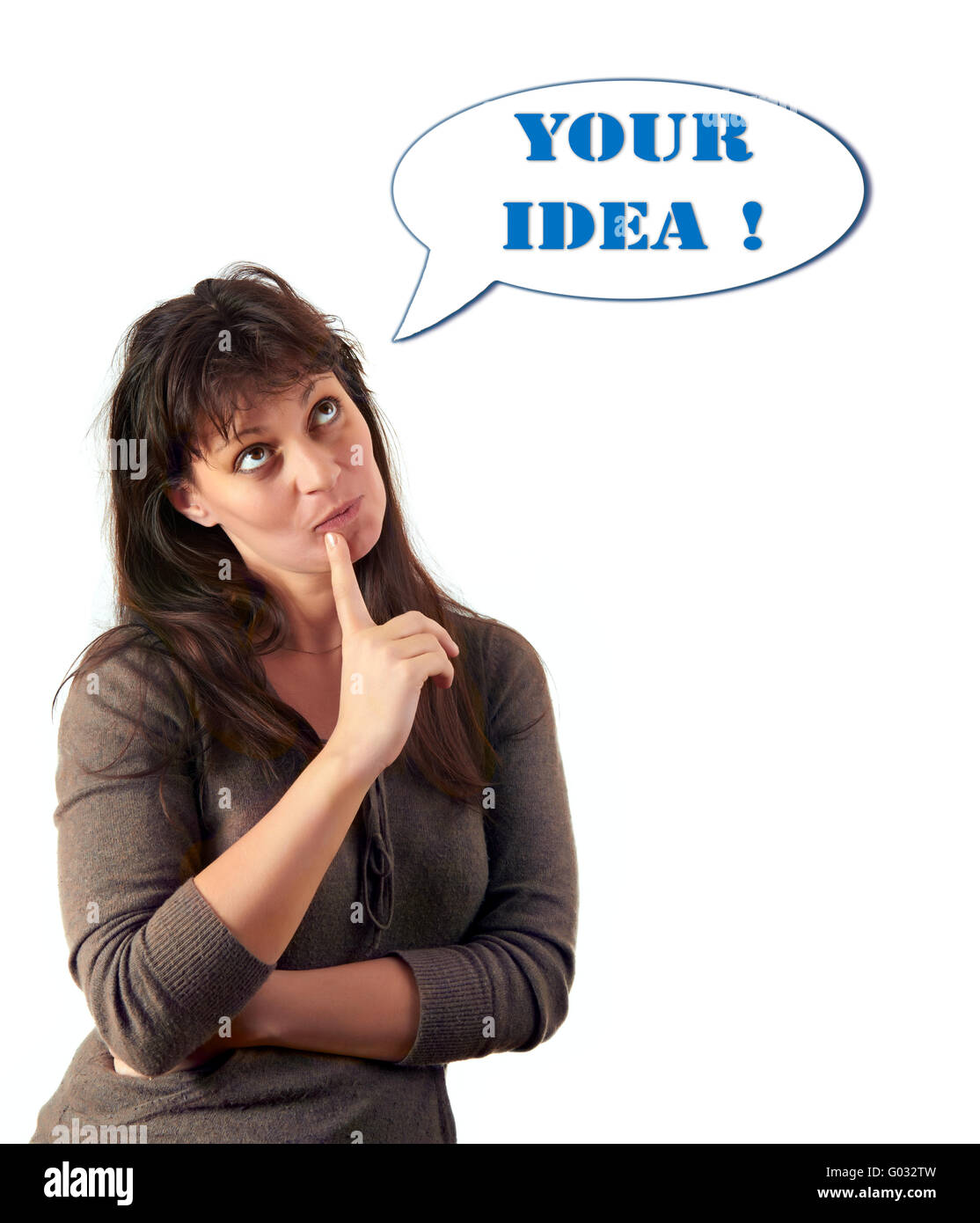 Girl thinking empty Cut Out Stock Images & Pictures - Alamy