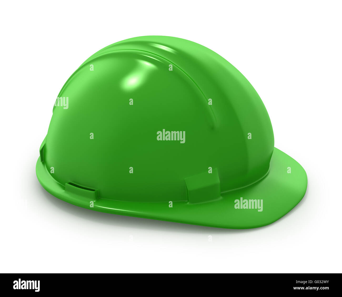 Green builder's helmet isolated on white backgroun Stock Photo - Alamy
