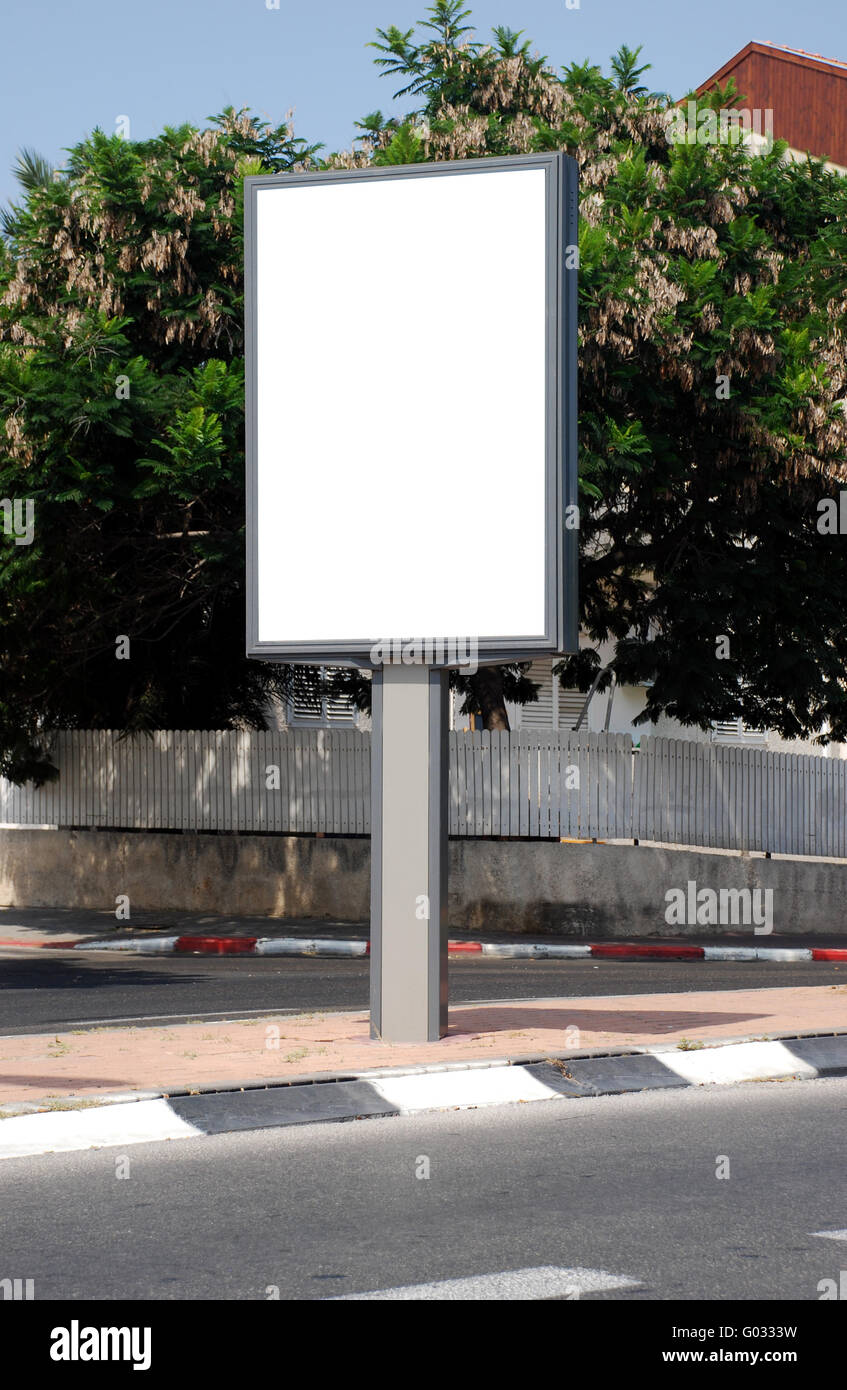 Blank white street sign with a copy space area Stock Photo - Alamy