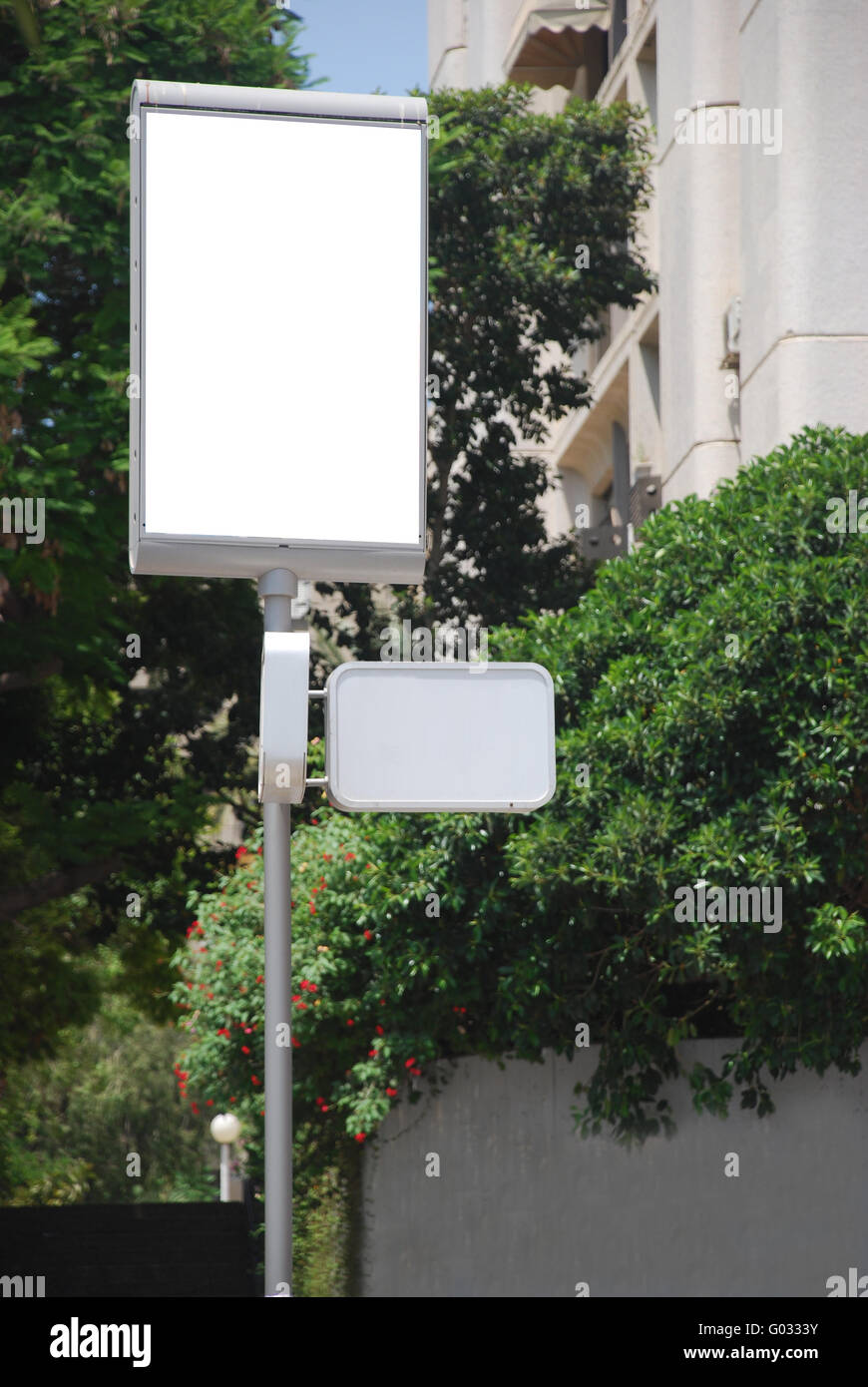 Blank white street sign with a copy space area Stock Photo - Alamy