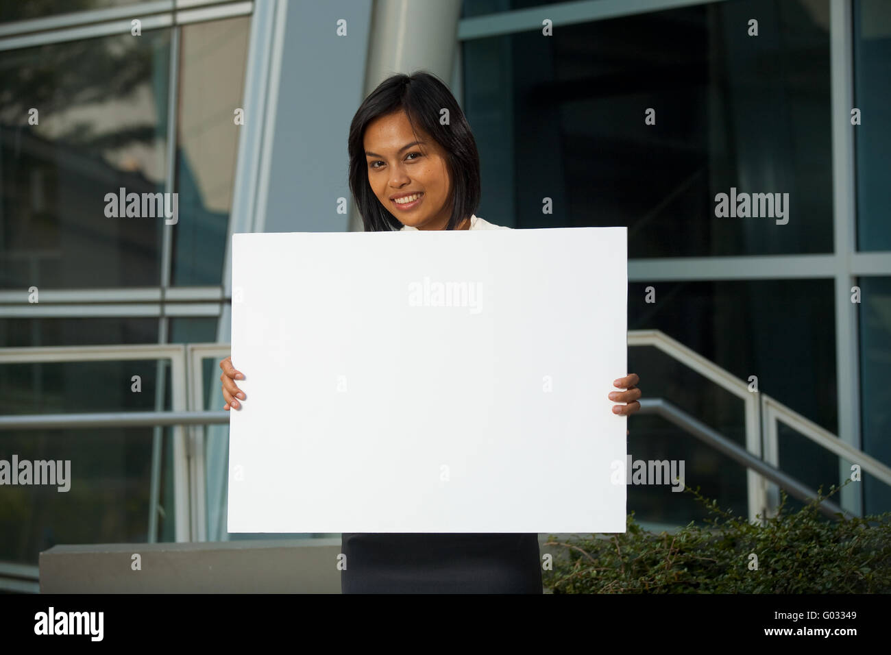 Cute Corporate Professional Placard Front Horizontal Stock Photo - Alamy