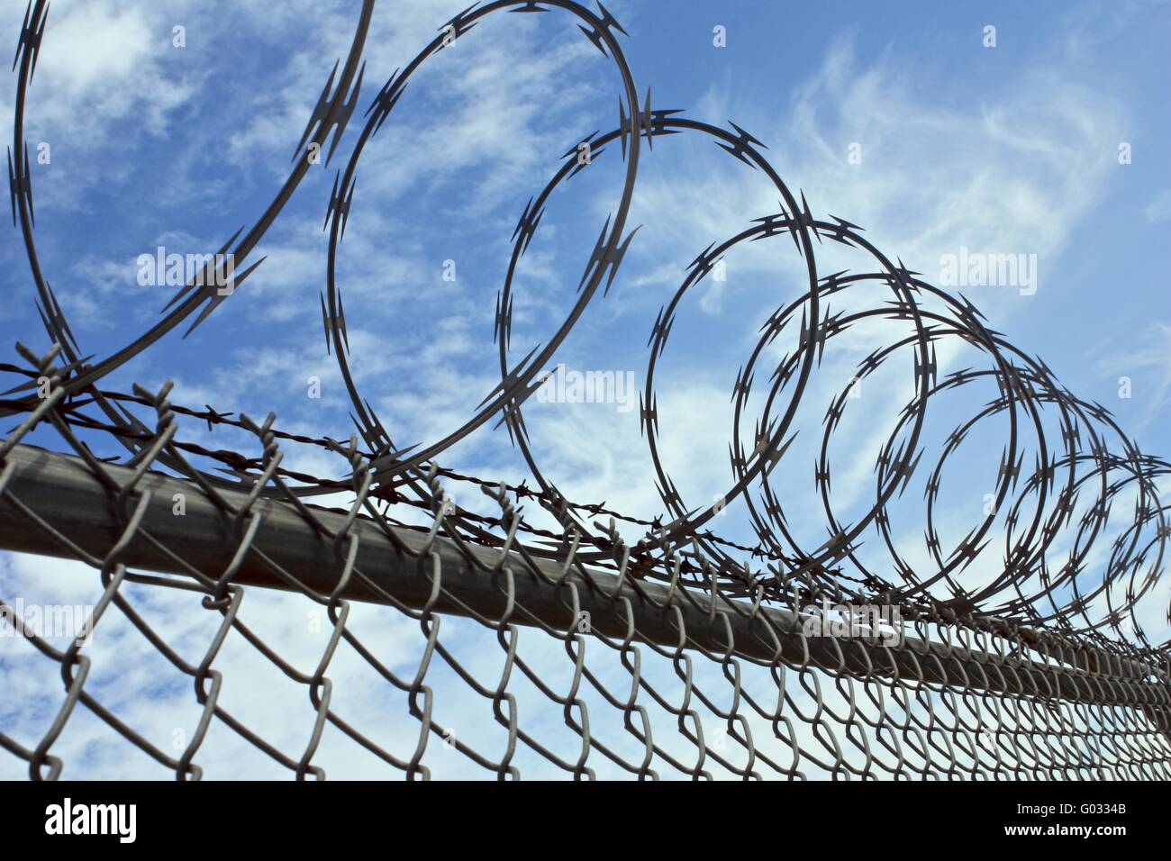 Barbed wire fence Stock Photo - Alamy