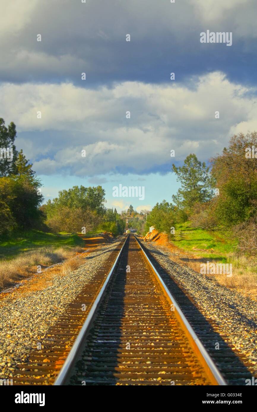 Train tracks perspective hi-res stock photography and images - Alamy