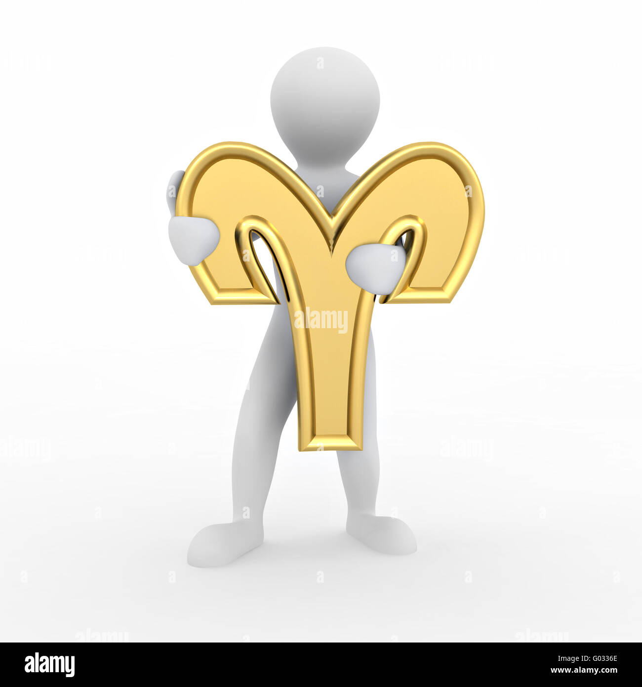 Aries. Man with astrological symbol Stock Photo - Alamy