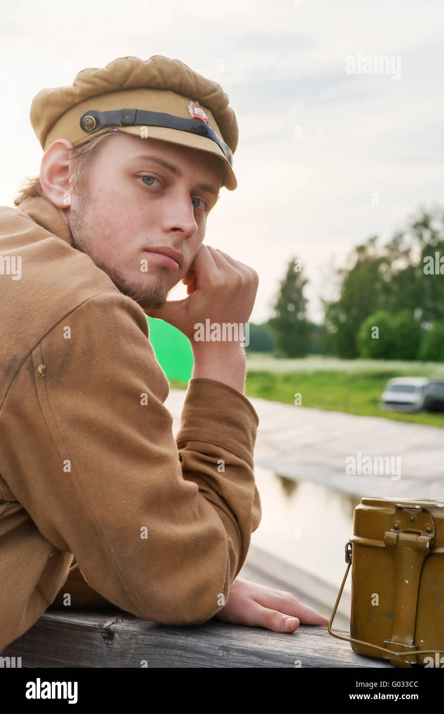 Portrait of soldier in retro style picture Stock Photo - Alamy
