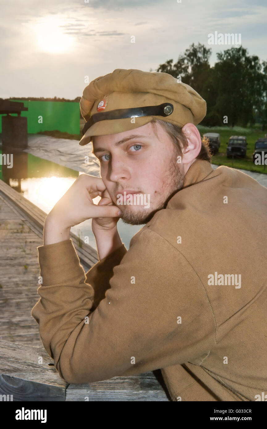 Portrait of soldier in retro style picture Stock Photo - Alamy