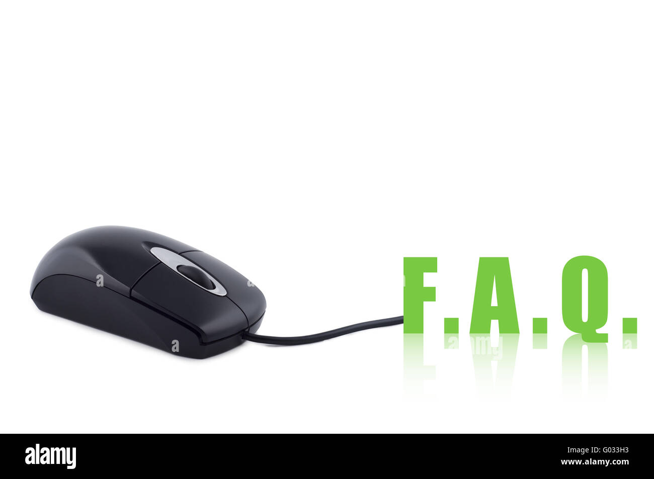 Computer mouse and word FAQ isolated concept Stock Photo - Alamy