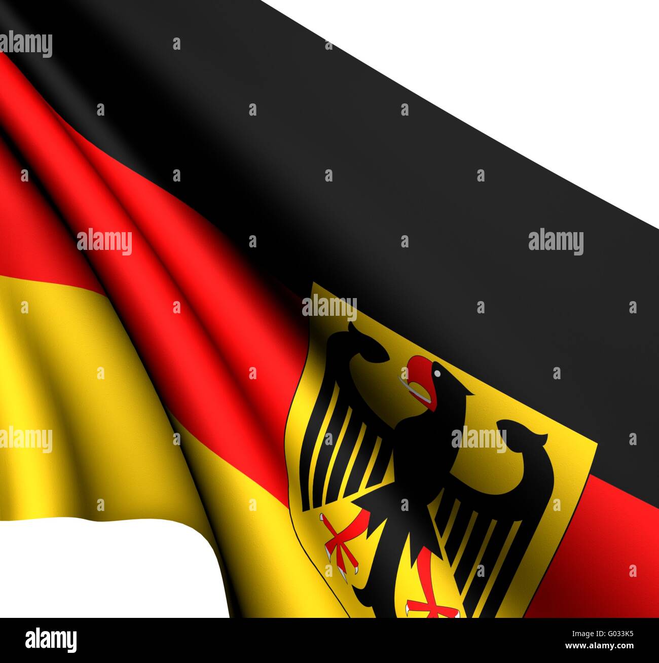 Flag of Germany against white background. Close up Stock Photo - Alamy