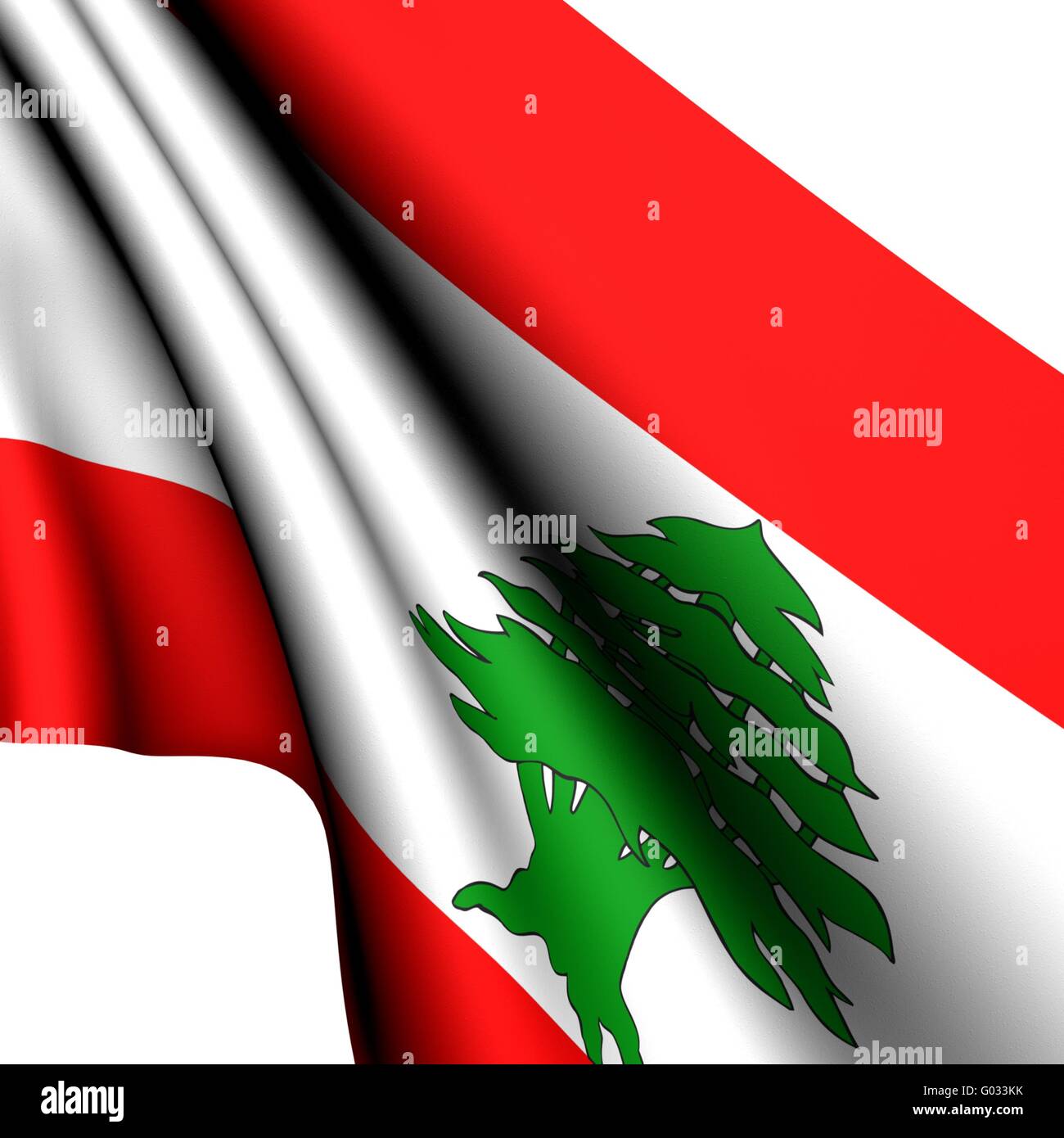 Flag of Lebanon against white background. Close up Stock Photo - Alamy
