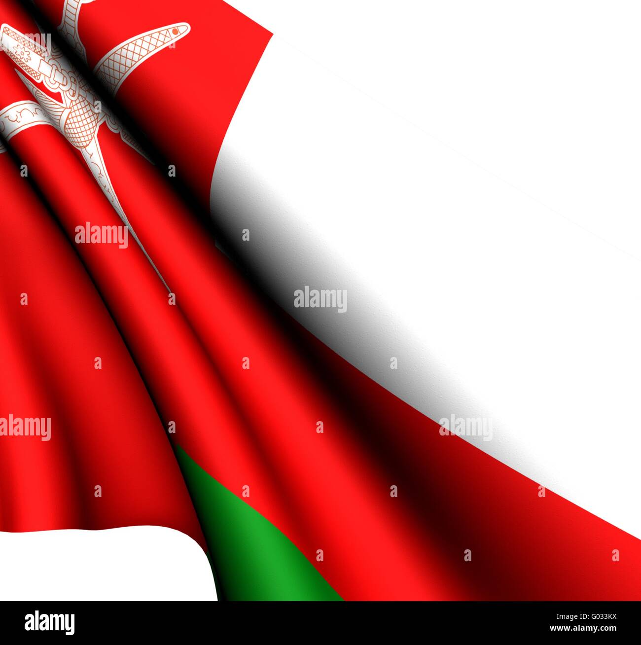 Flag of Oman against white background. Close up Stock Photo - Alamy