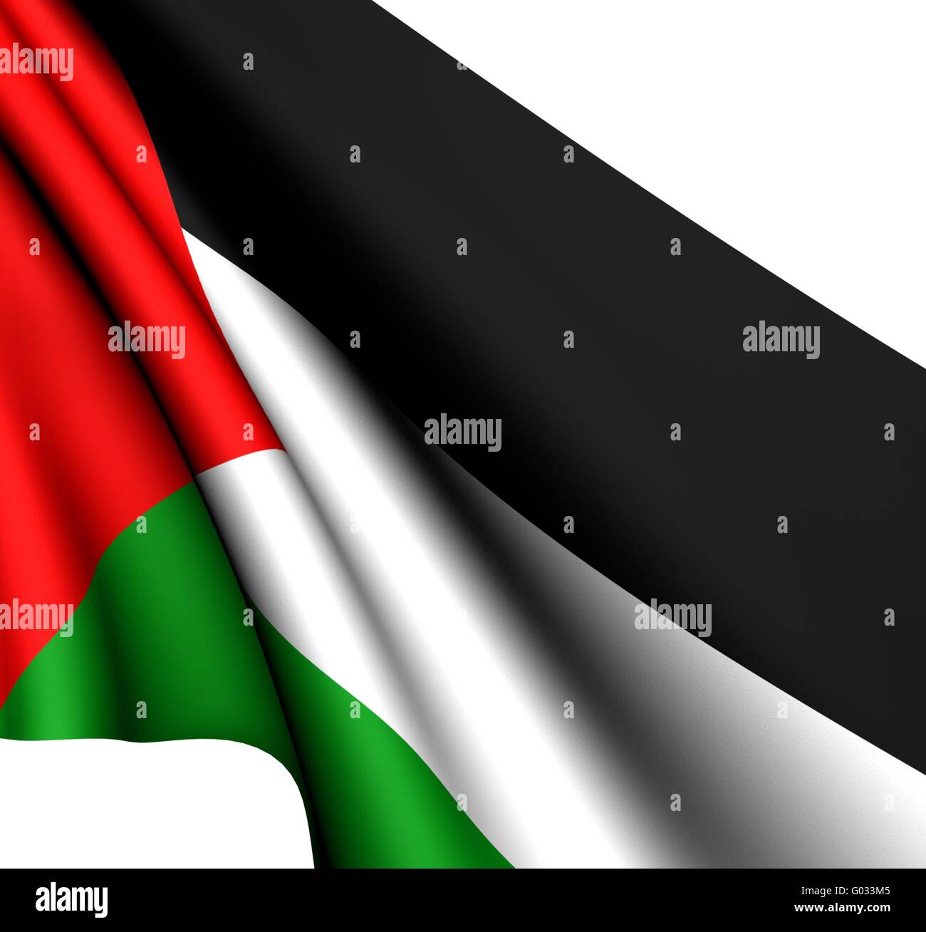 Flag of Palestine against white background. Close up Stock Photo - Alamy