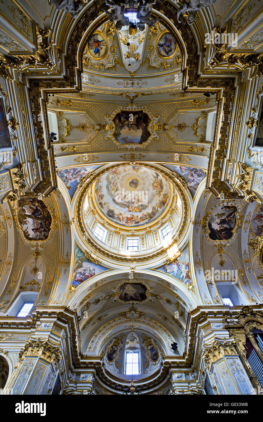 ceiling of baroque, Cathedral of Bergamo, Italy Stock Photo - Alamy