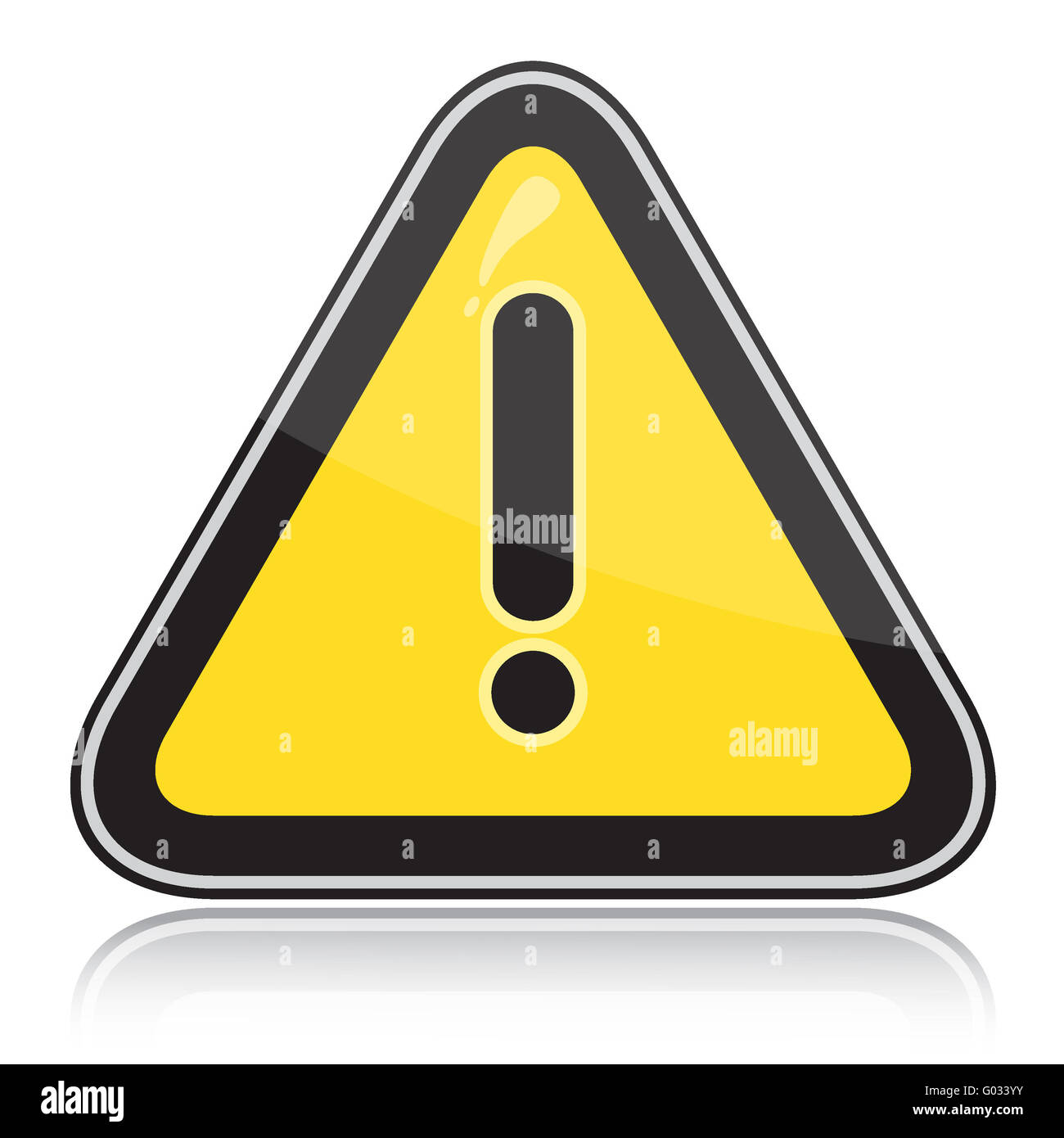 Yellow triangular other dangers warning sign Stock Photo - Alamy