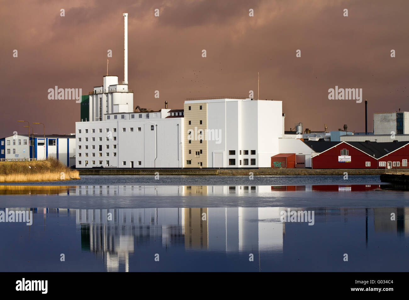 Harbour Building with reflections Stock Photo - Alamy
