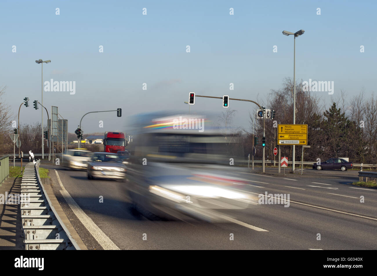 Light truck at high speed at an intersection Stock Photo - Alamy