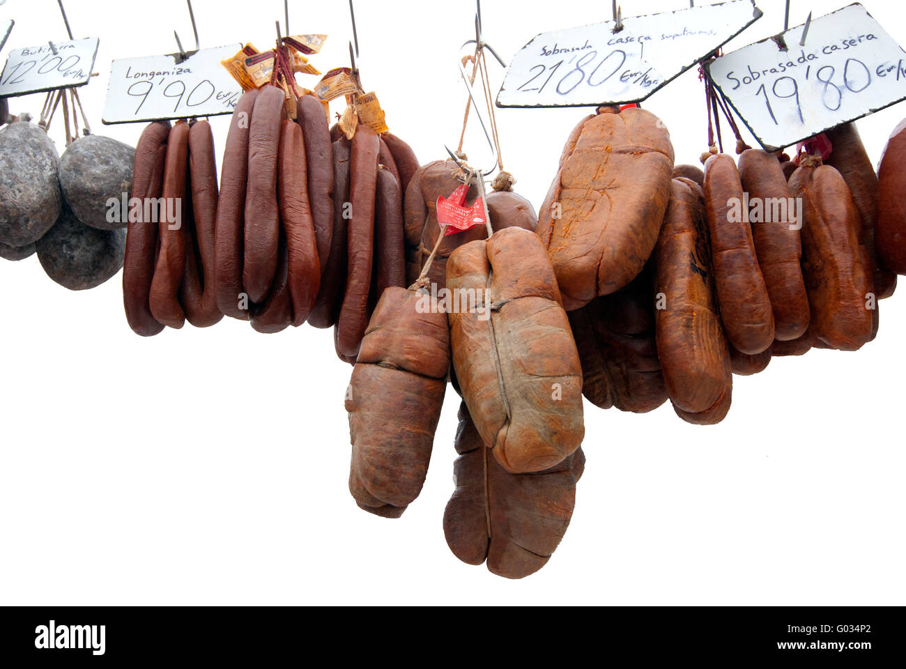 Chain of sausages isolated hi-res stock photography and images - Alamy