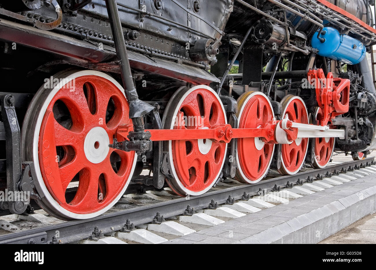 Old steam locomotive wheels Stock Photo - Alamy