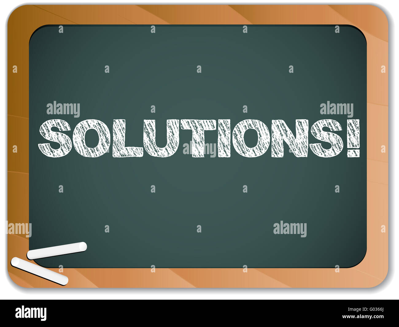Blackboard with Solutions Message written with Chalk Stock Photo - Alamy