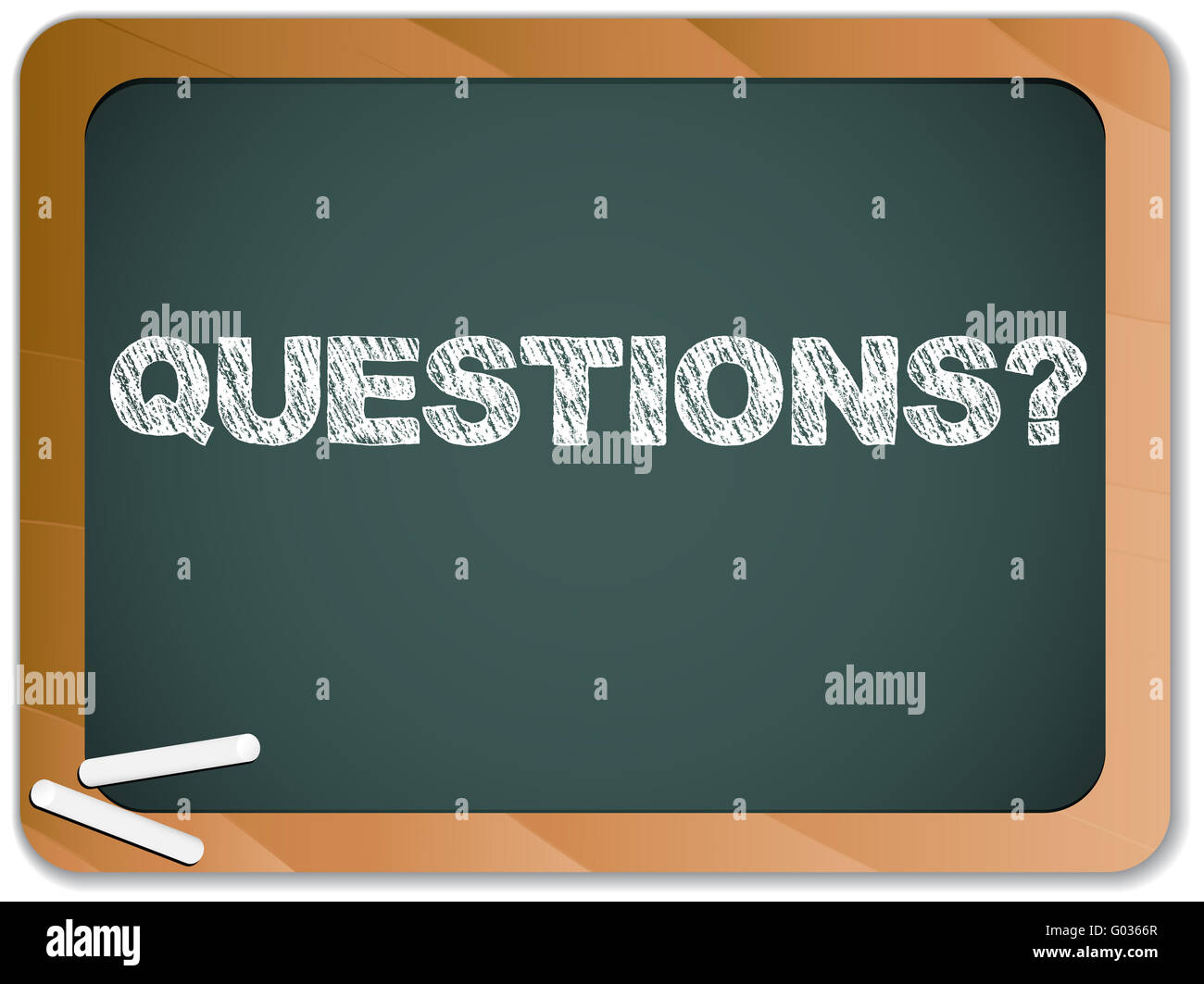 Blackboard with Questions Message written with Chalk Stock Photo - Alamy