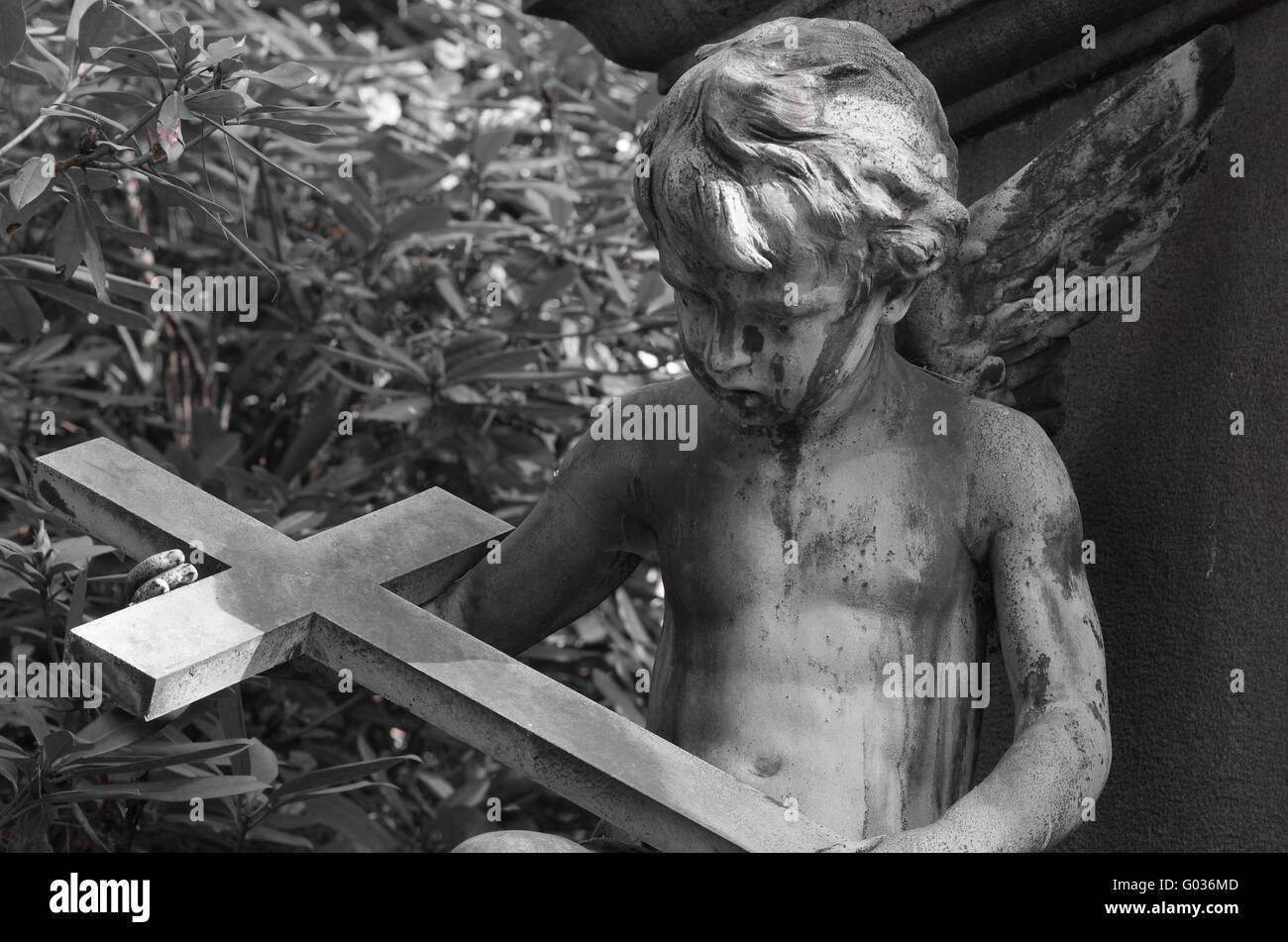 Child Angel with Cross Stock Photo - Alamy