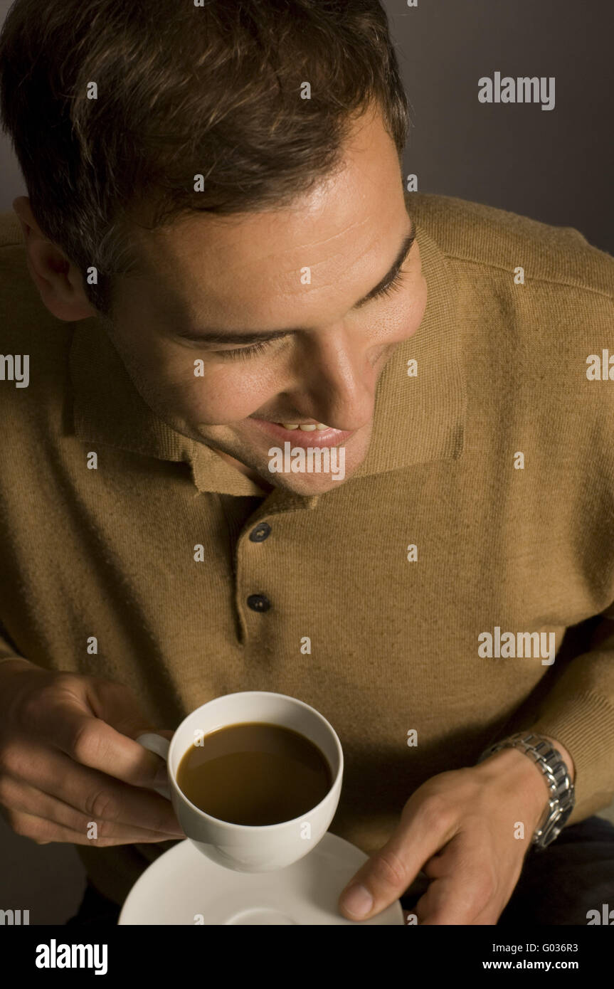 man with cup of coffee Stock Photo - Alamy