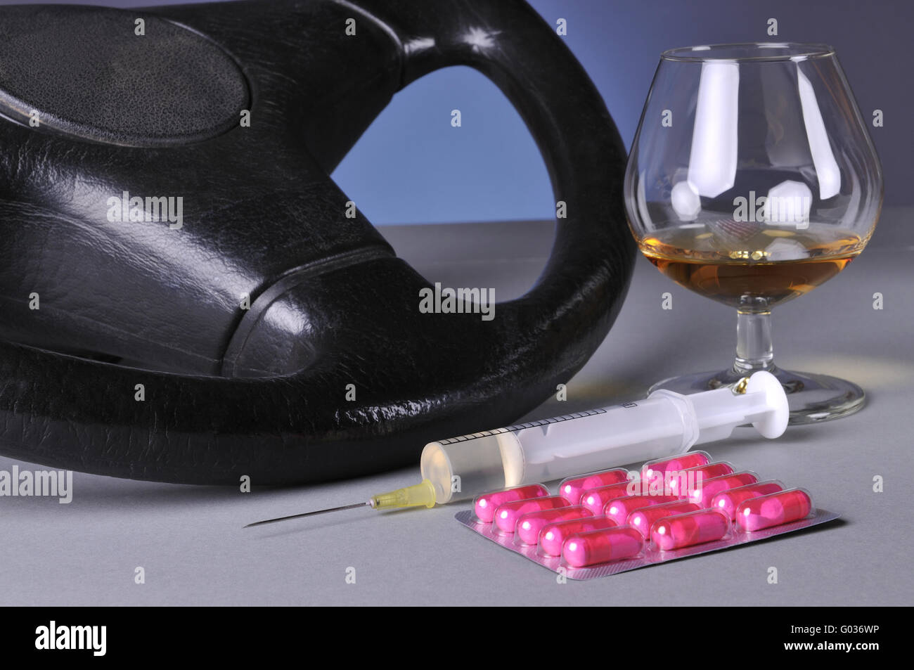 No drugs and alcohol by driving a car Stock Photo - Alamy