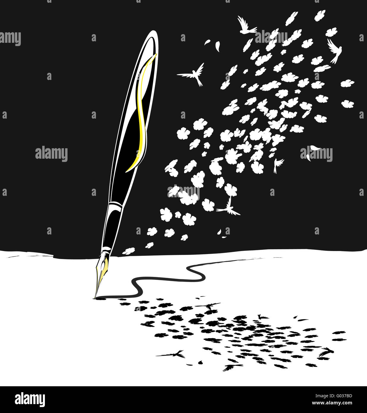 Black and white writing hi-res stock photography and images - Alamy