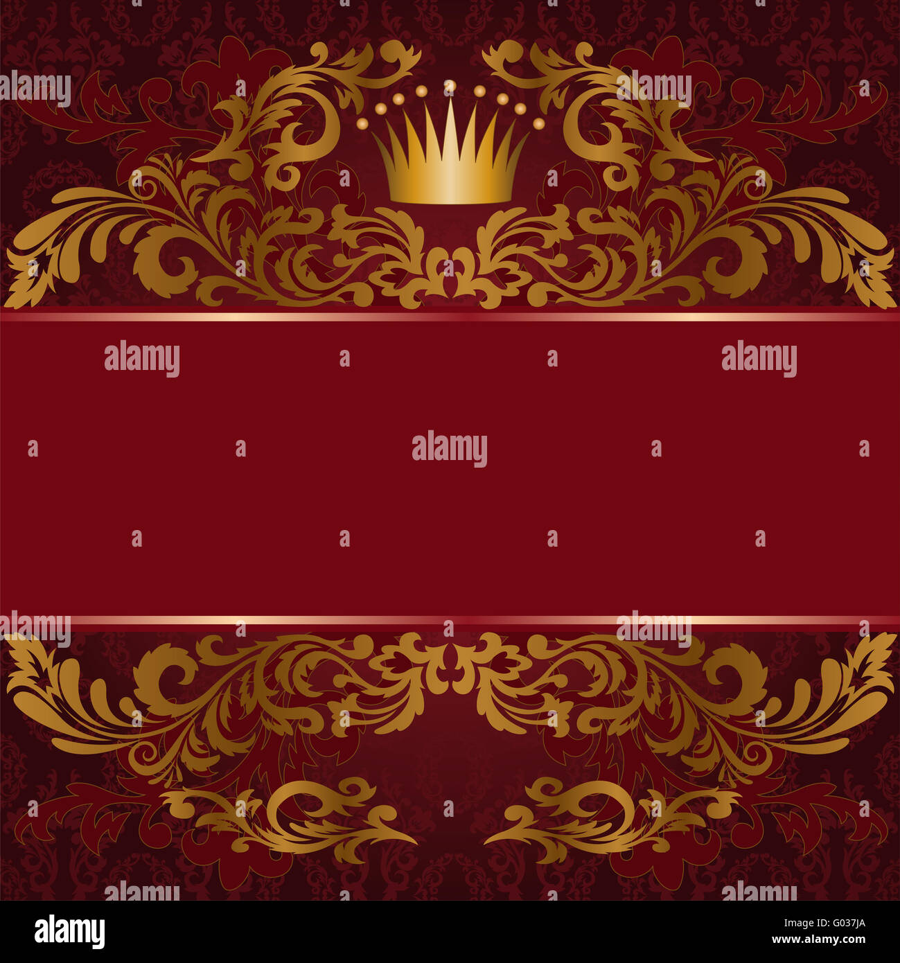 dark red background with ornate gilded ornament Stock Photo - Alamy