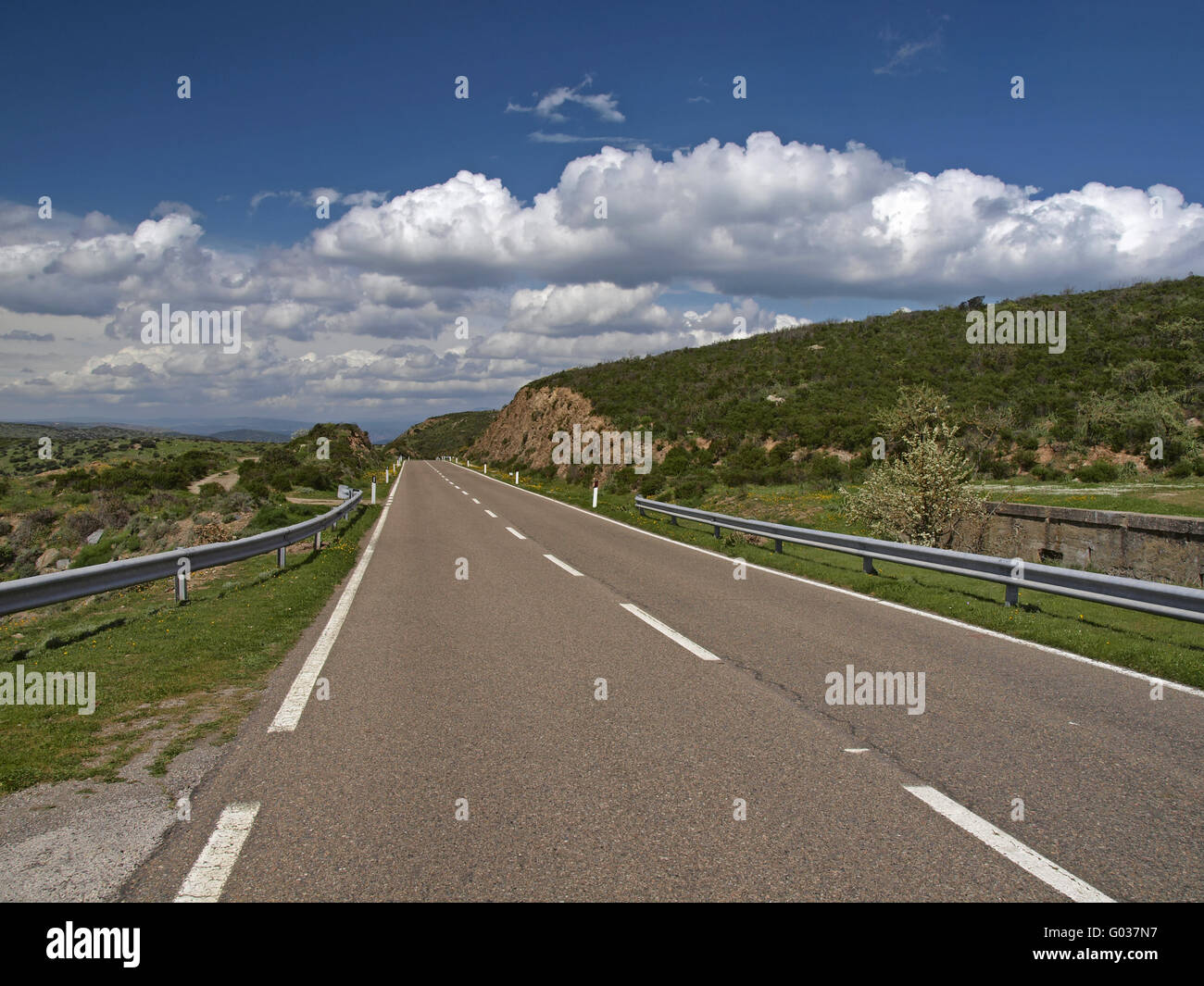 Landscape with highway, Southeast Sardinia, Italy Stock Photo - Alamy