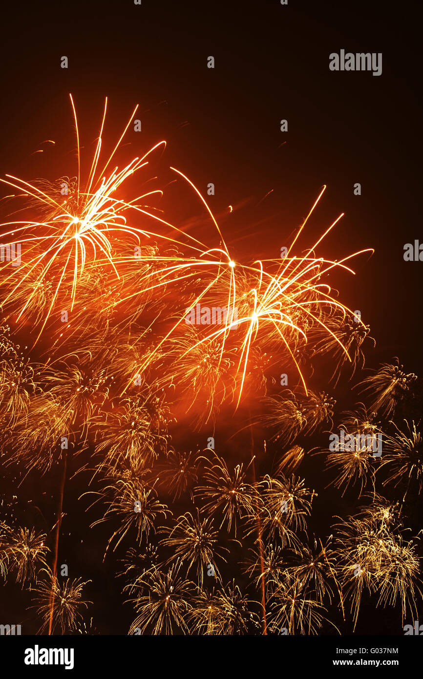 Real firework by night Stock Photo - Alamy