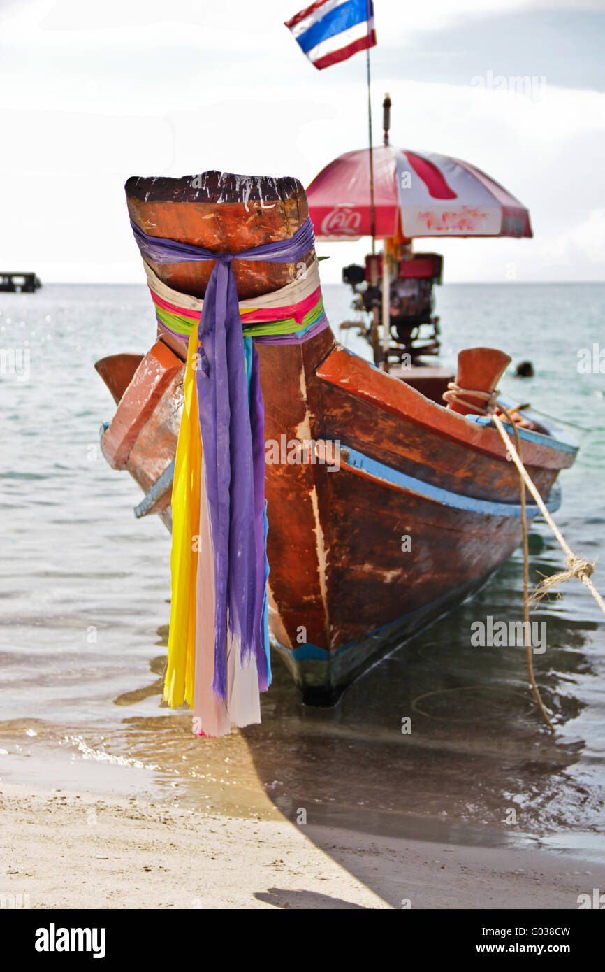 long-tail boat on Koh Tao, Thailand Stock Photo - Alamy
