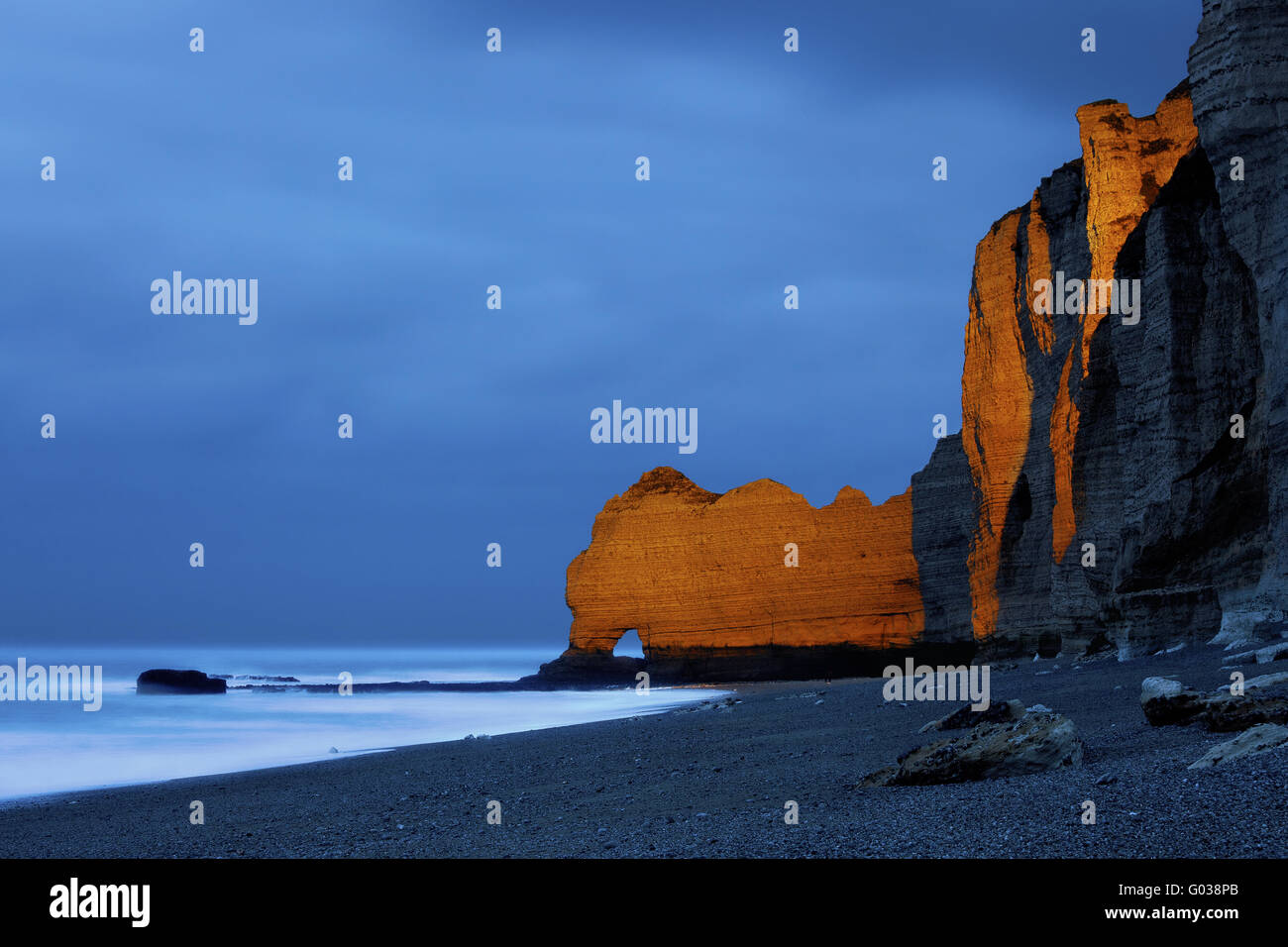 the beach and cliffs in Etretat, Normandy, France Stock Photo - Alamy