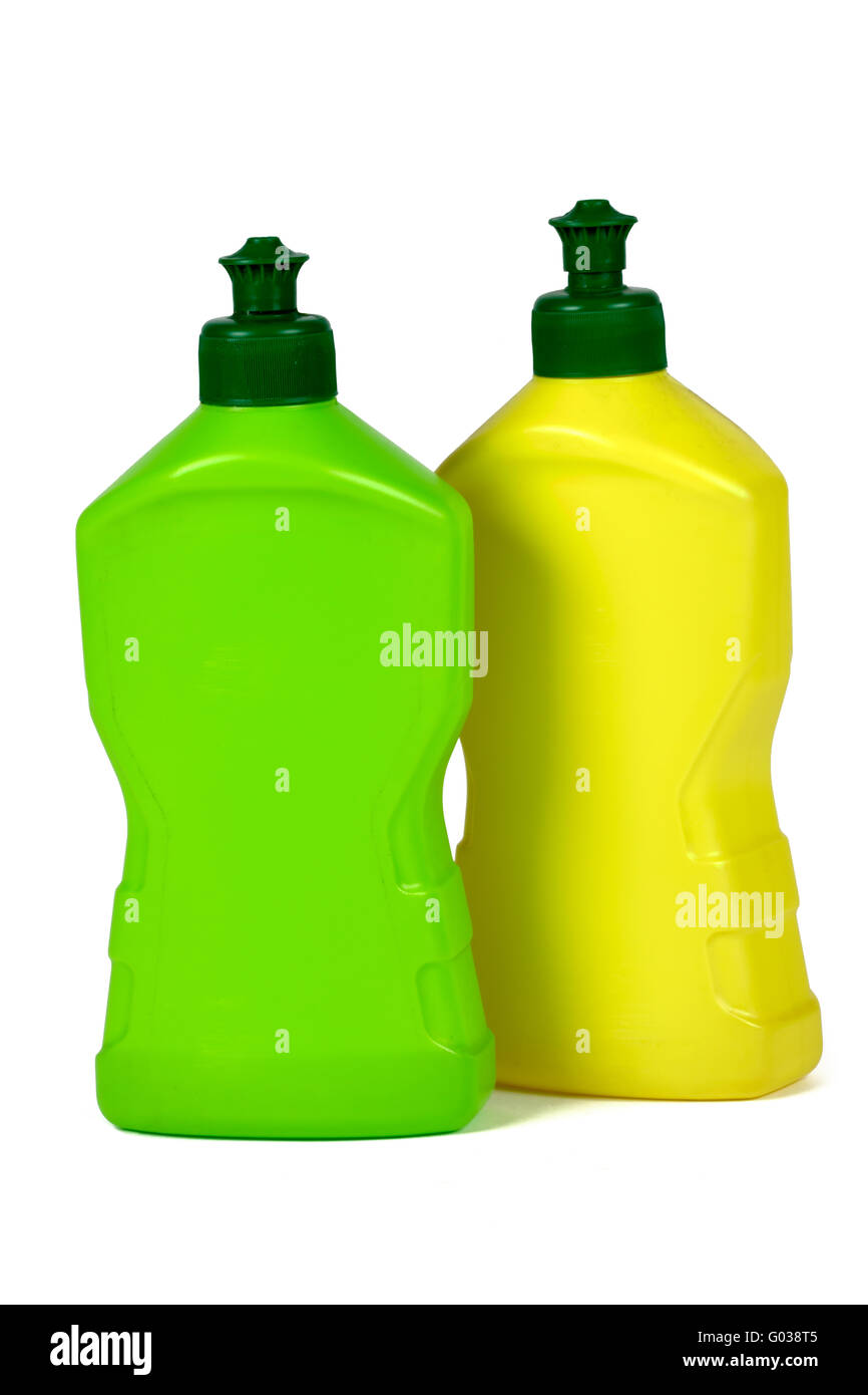Plastic packaging bottles, isolated on white background Stock Photo - Alamy