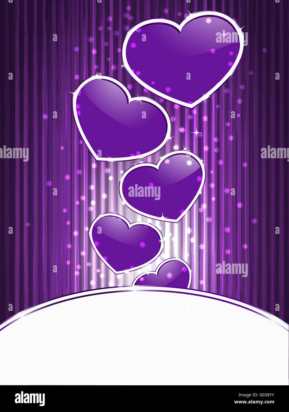 vector violet hearts on abstract background with stripes Stock Photo ...